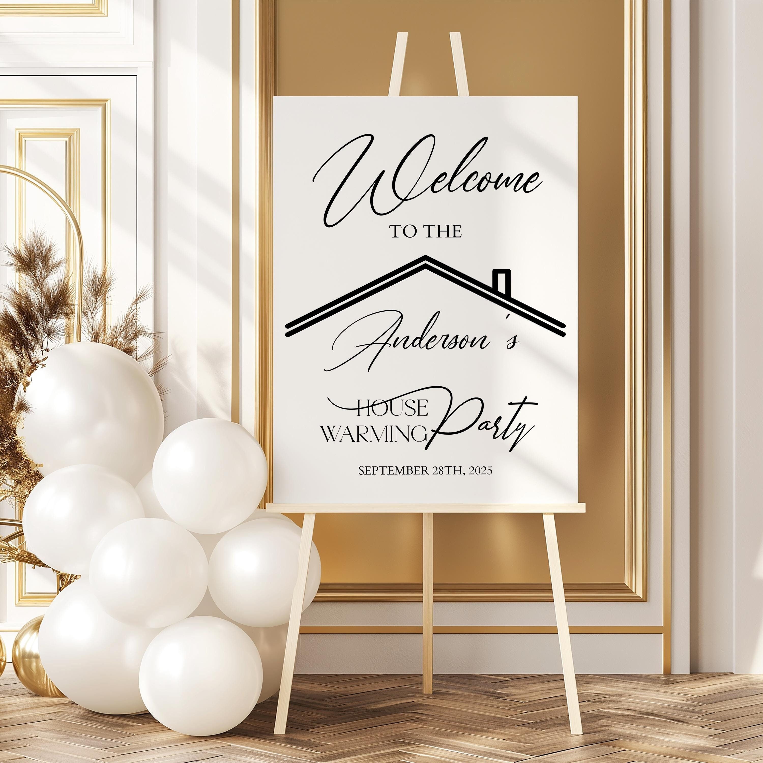 Modern Housewarming Party Welcome Sign, Simple Welcome Sign ...