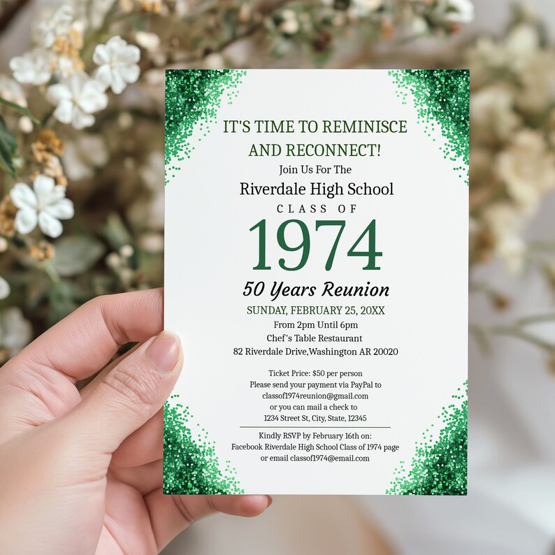 Editable Class Reunion Invitation Template, Digital High School Reunion ...