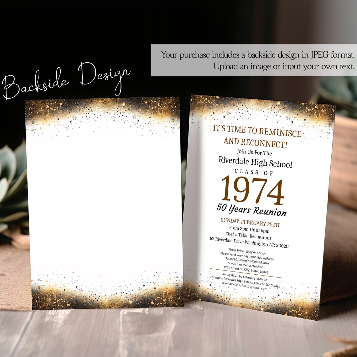 Editable Class Reunion Invitation Template, Digital High School Reunion ...