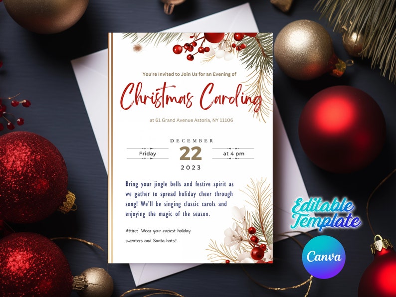 Christmas Caroling Invitation Neighborhood Christmas Caroling Invite ...