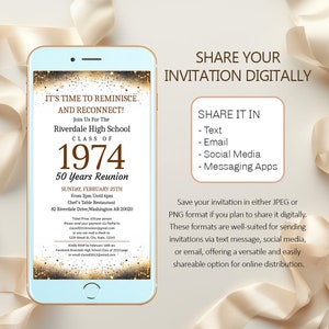 Editable Class Reunion Invitation Template, Digital High School Reunion ...