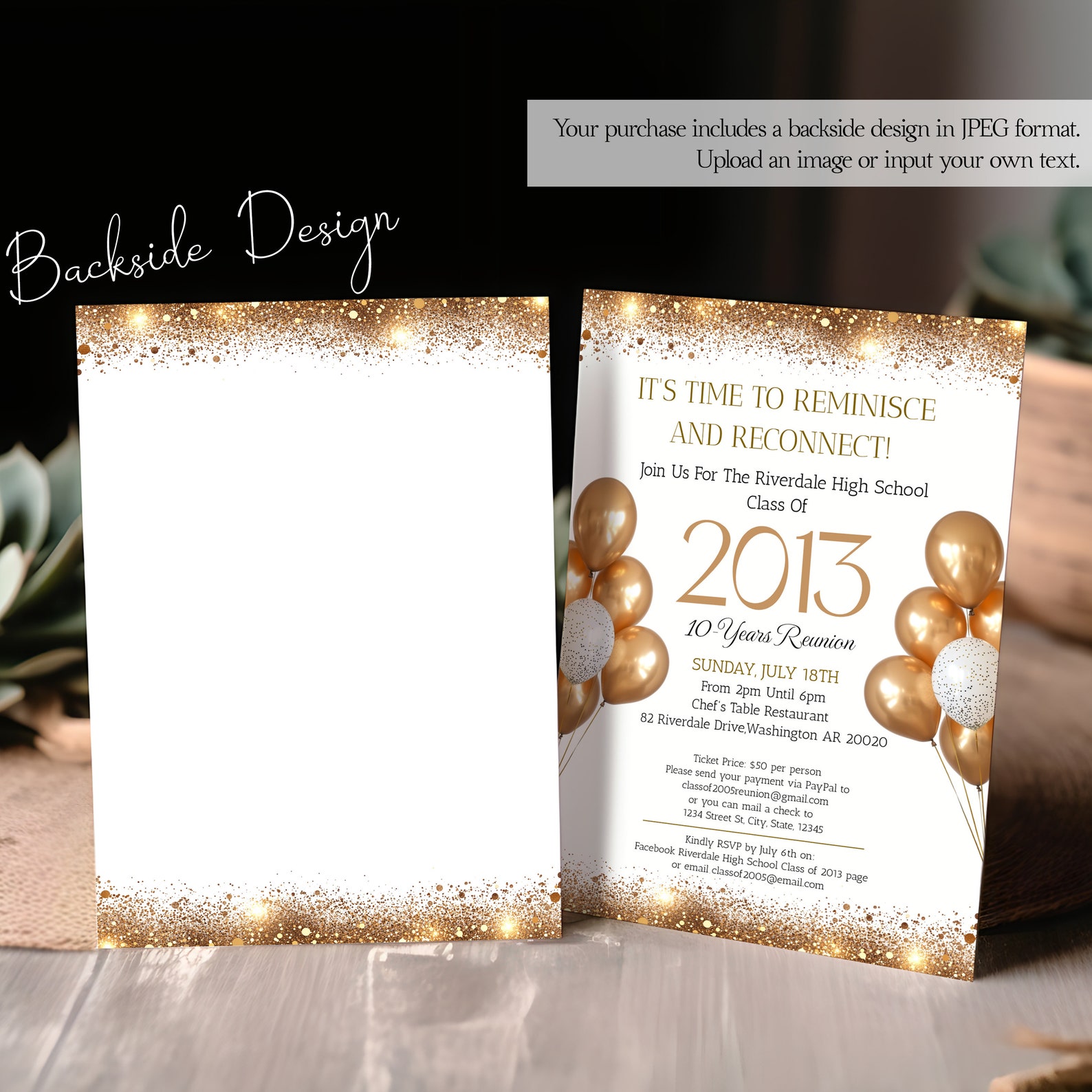 Editable Reunion Invitation Template, High School Reunion Invitation ...