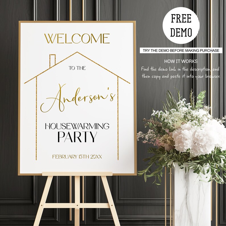 Housewarming Party Welcome Sign Template, Housewarming Welcome Board ...