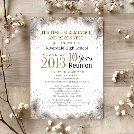 College Reunion Invitation Class Reunion Invitation Template Editable,