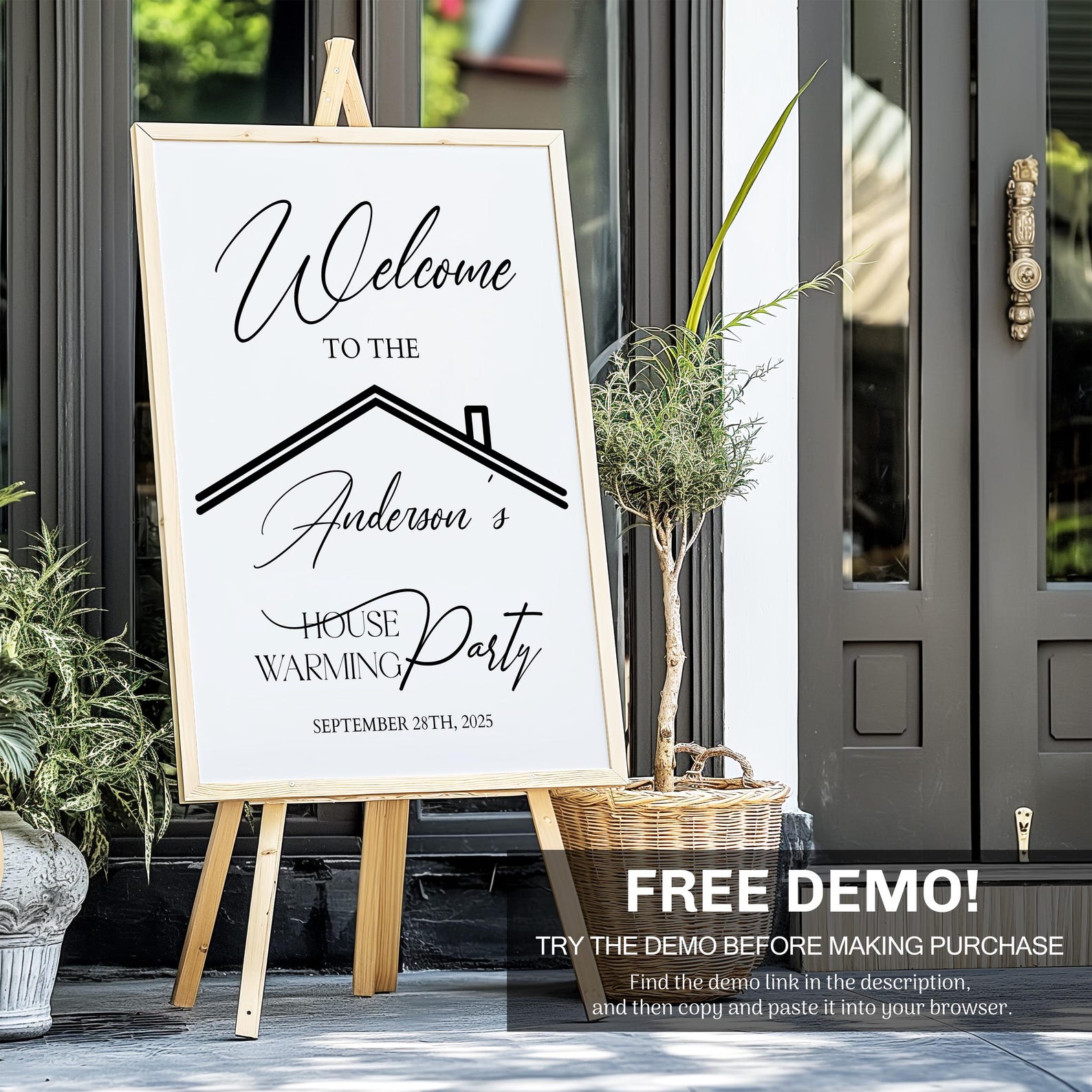 Modern Housewarming Party Welcome Sign, Simple Welcome Sign ...