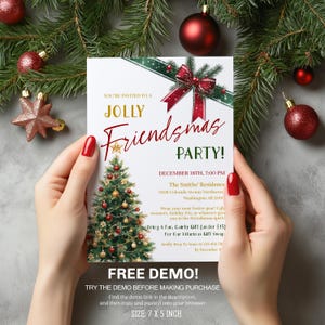 Friendsmas Party Invitation Template, Christmas Party, Adult Holiday ...