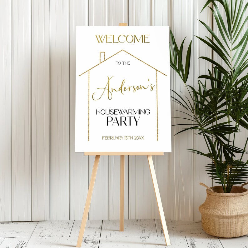 Housewarming Party Welcome Sign Template, Housewarming Welcome Board ...