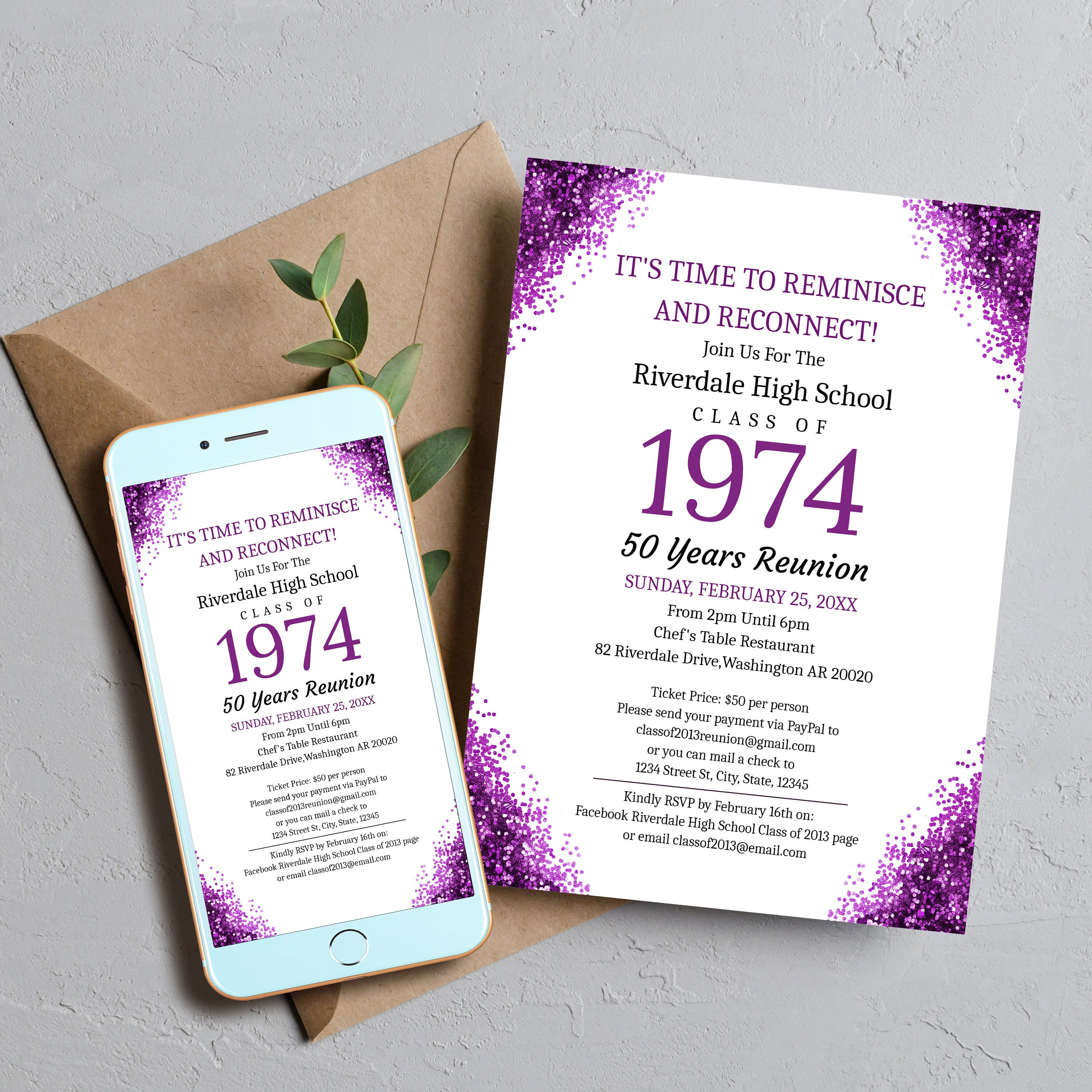 50 Class Reunion Invitation Graphics