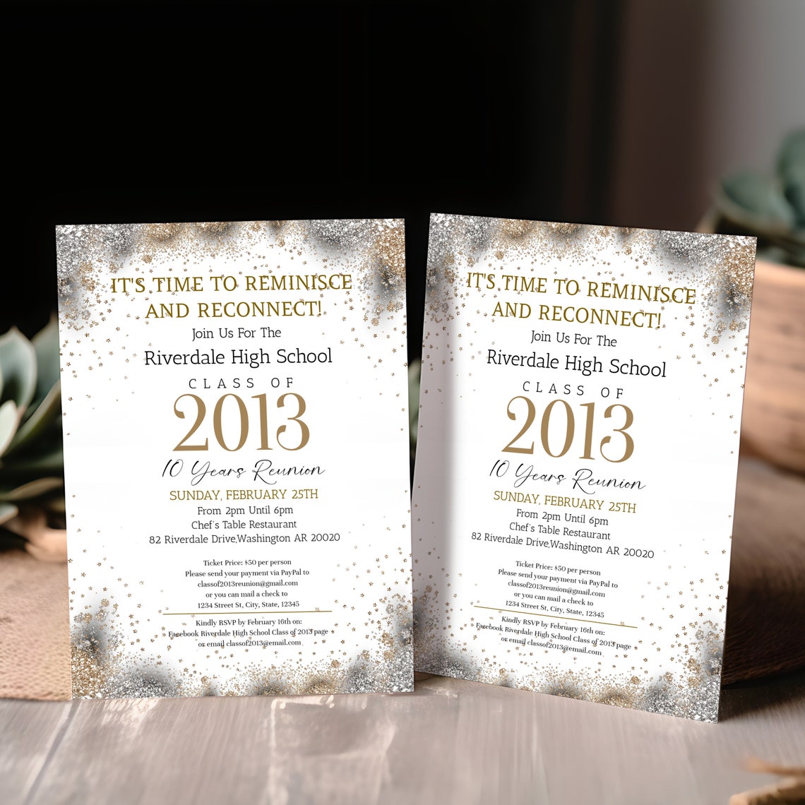 Editable Reunion Invitation Template, High School Reunion Invitation ...