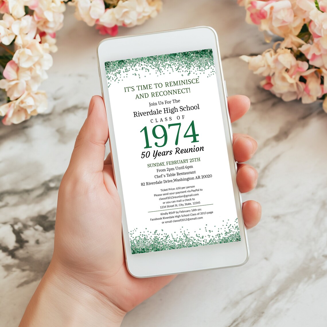 Editable Reunion Invitation Template, High School Reunion Invitation ...