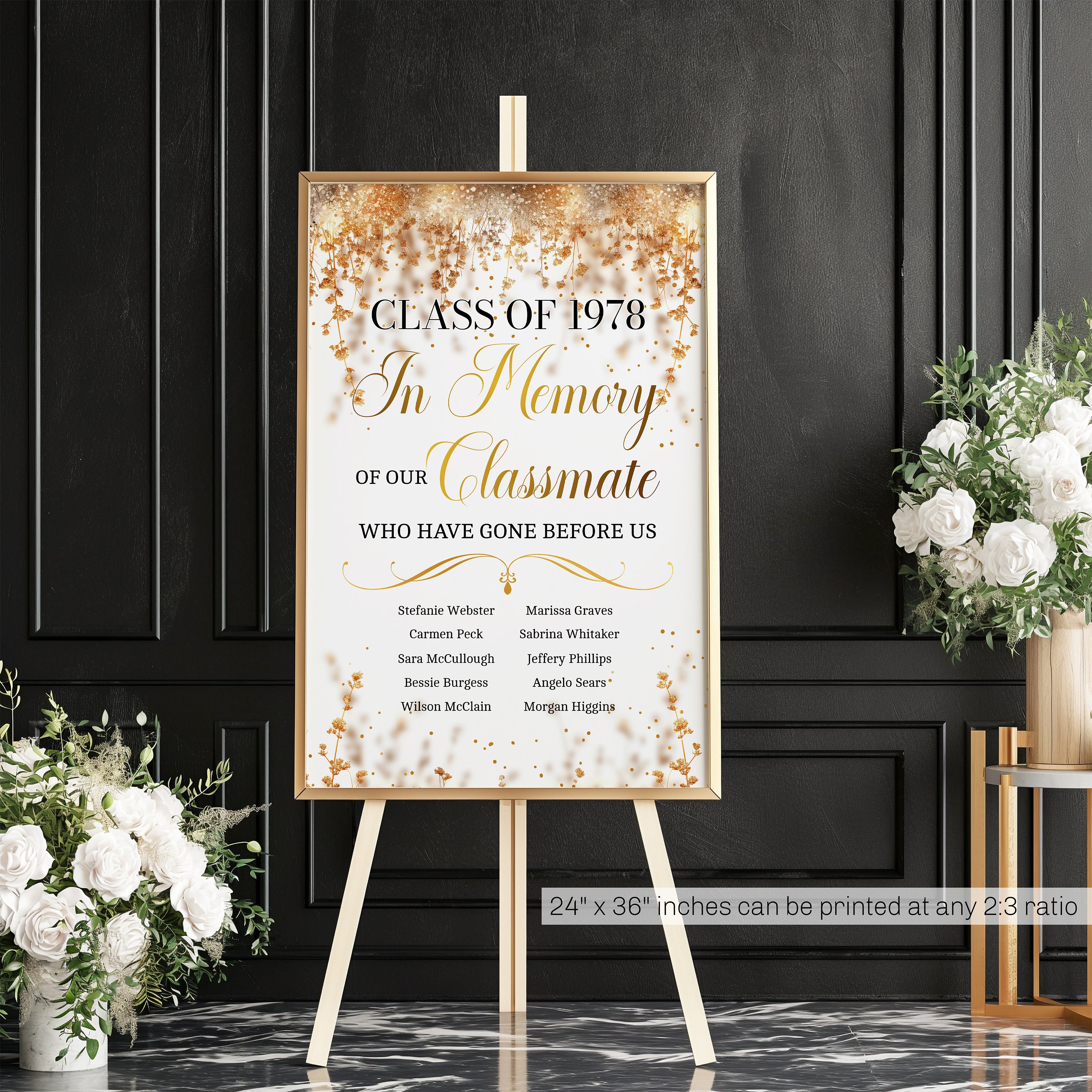 In Memory Sign for Class Reunion, Classmate Memorial for Class Reunion ...