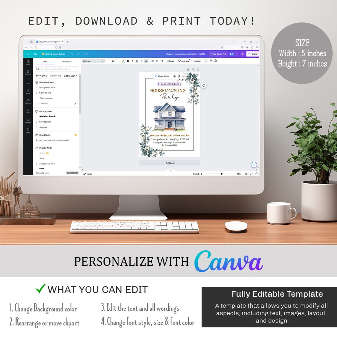 Editable House Warming Invitation Template, New House Party Invitation ...