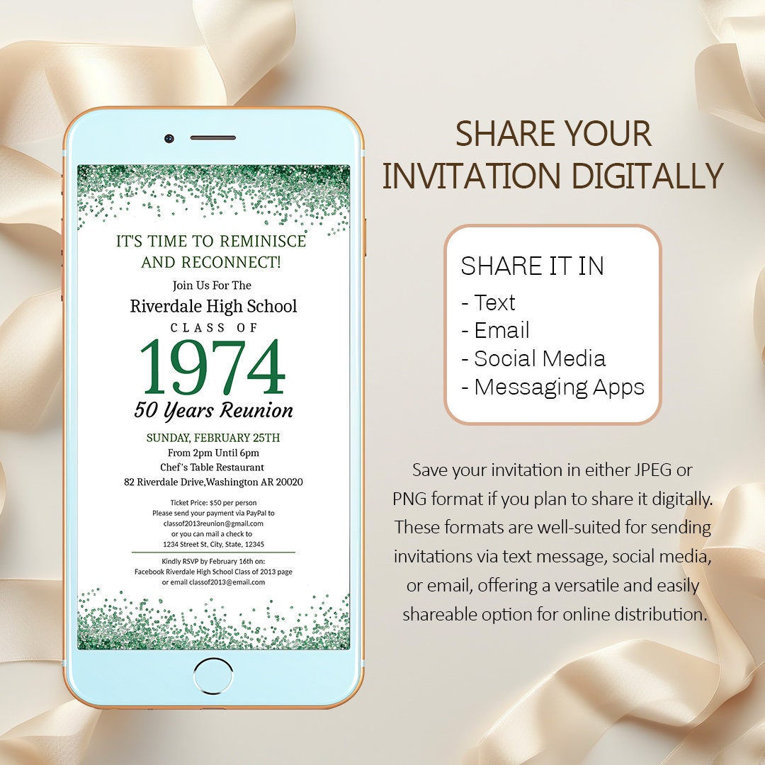 Editable Reunion Invitation Template, High School Reunion Invitation ...