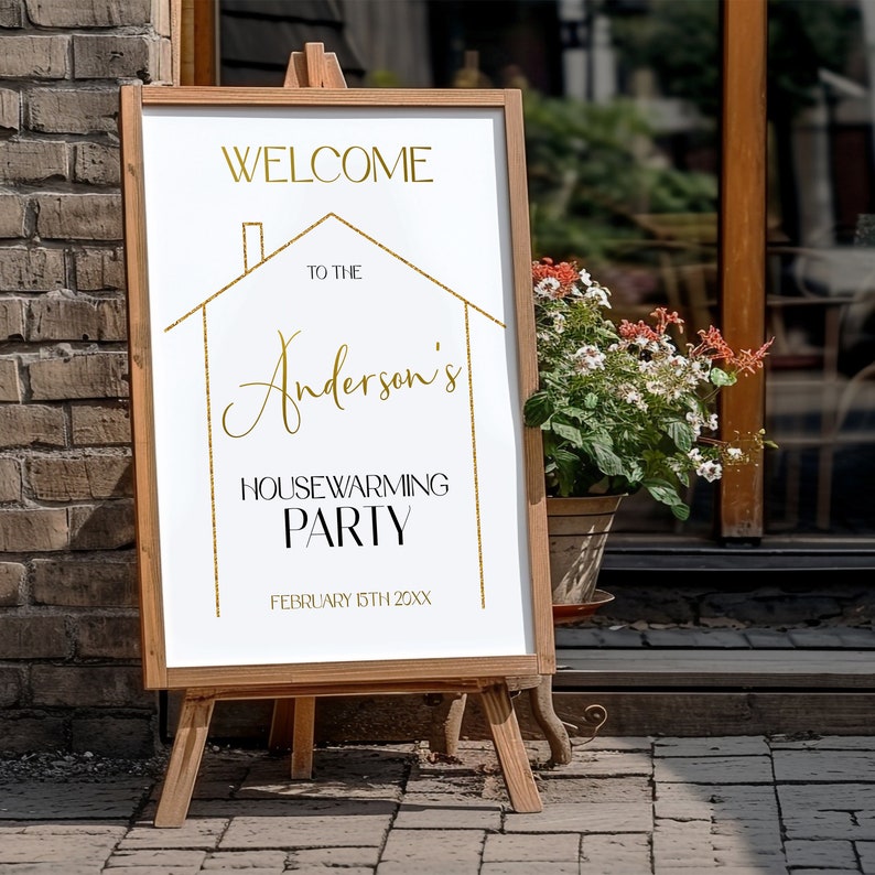 Housewarming Party Welcome Sign Template, Housewarming Welcome Board ...