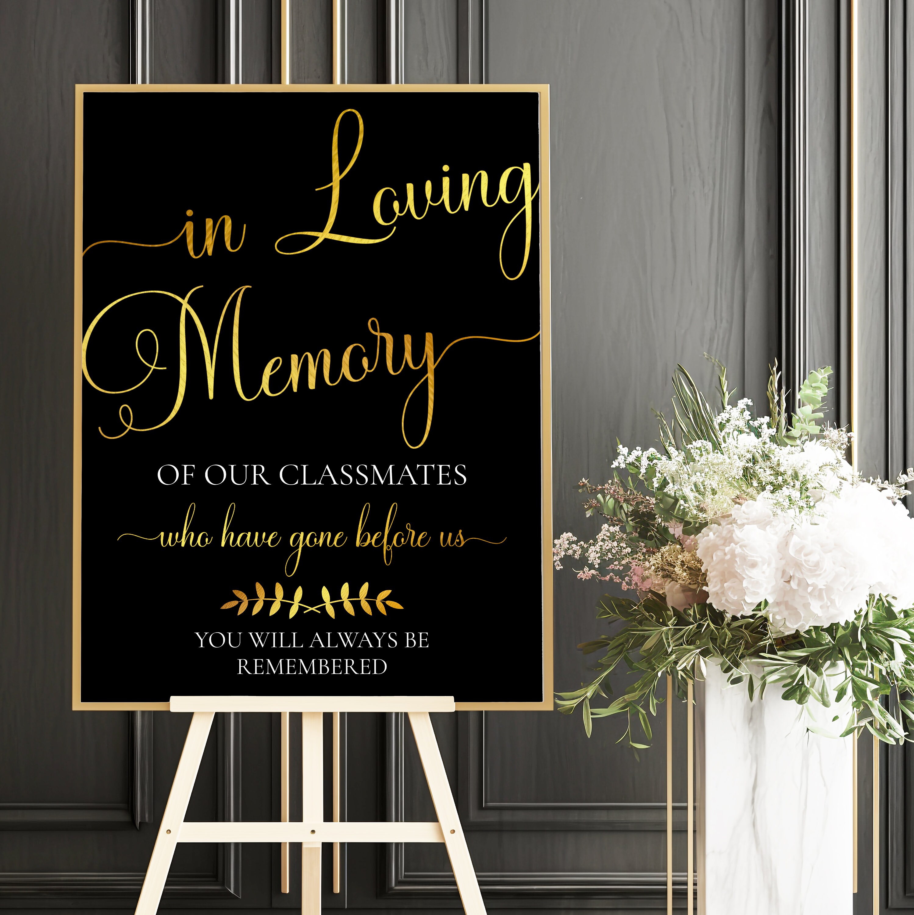 In Loving Memory Sign for Class Reunion, Classmate Memorial for Class ...