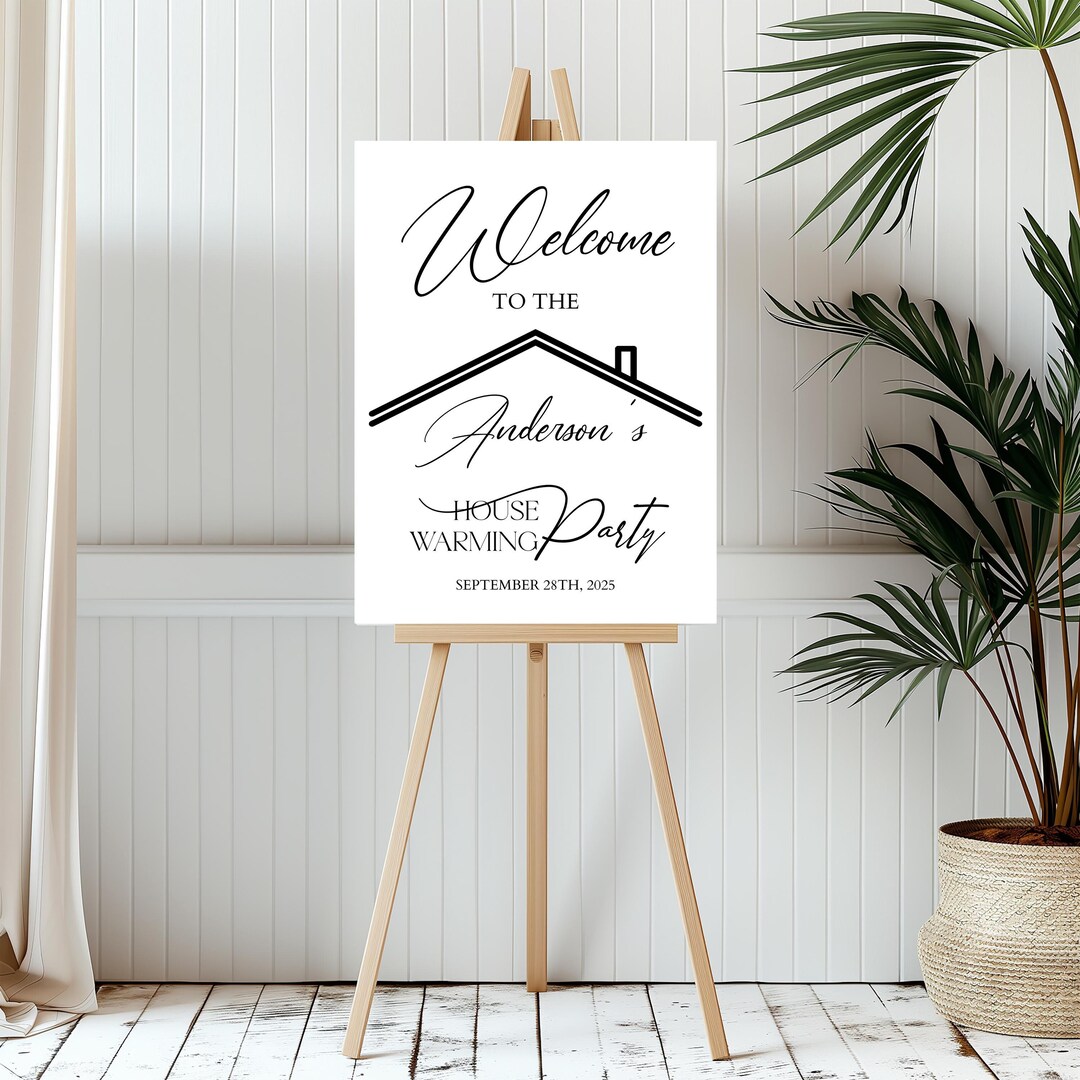 Modern Housewarming Party Welcome Sign, Simple Welcome Sign ...