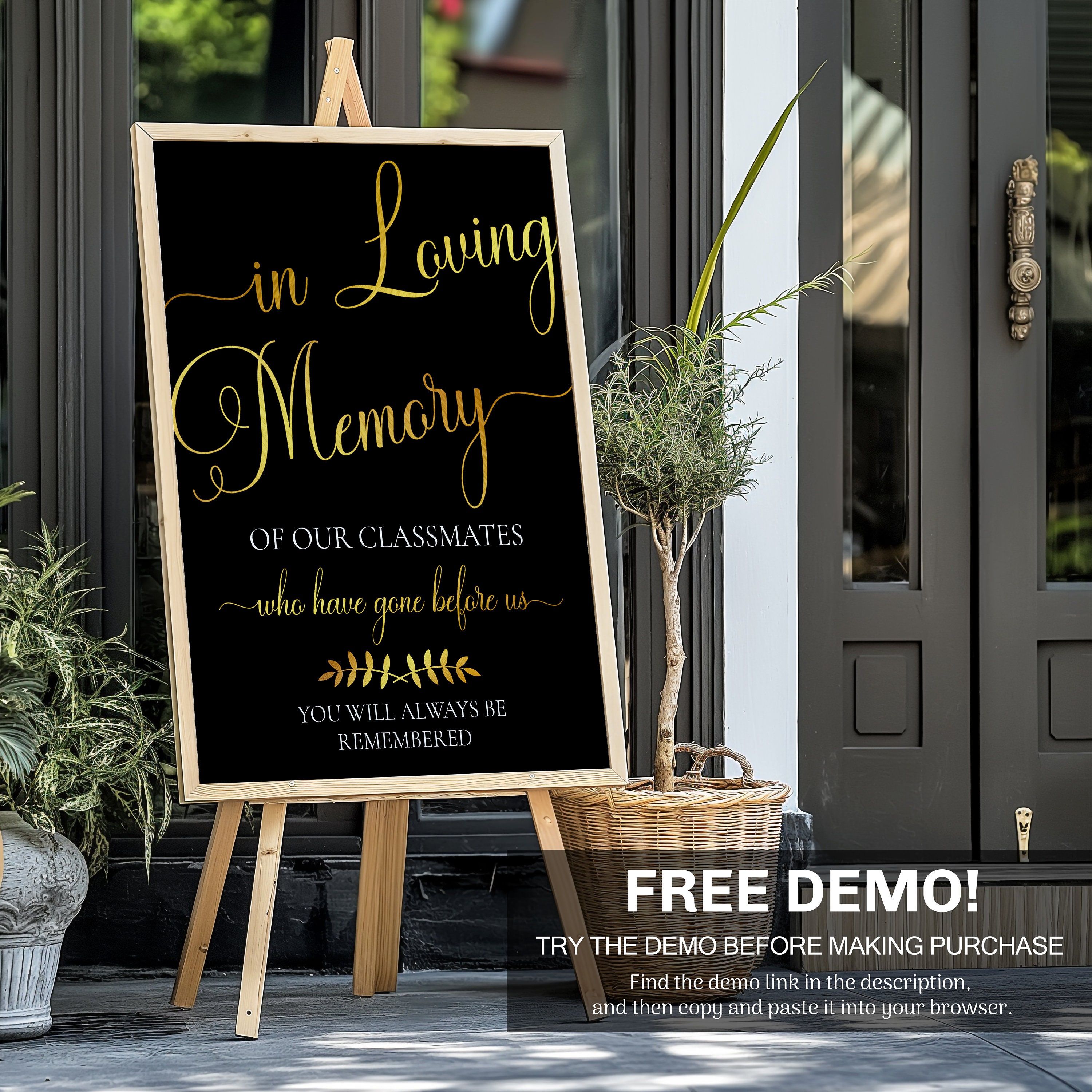 In Loving Memory Sign for Class Reunion, Classmate Memorial for Class ...