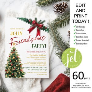 Friendsmas Party Invitation Template, Christmas Party, Adult Holiday ...