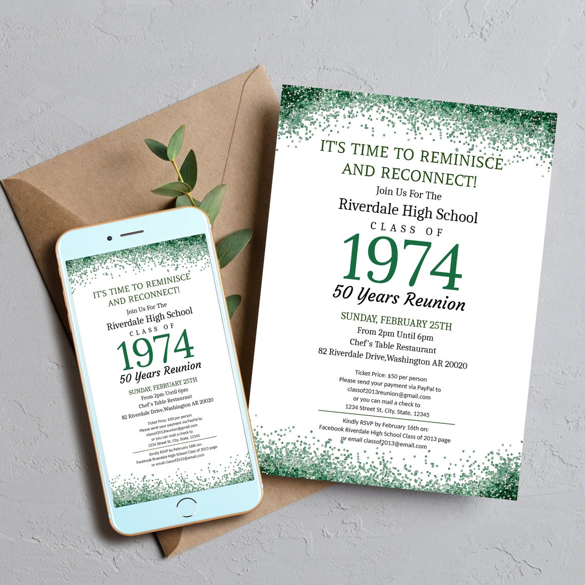Editable Reunion Invitation Template, High School Reunion Invitation ...