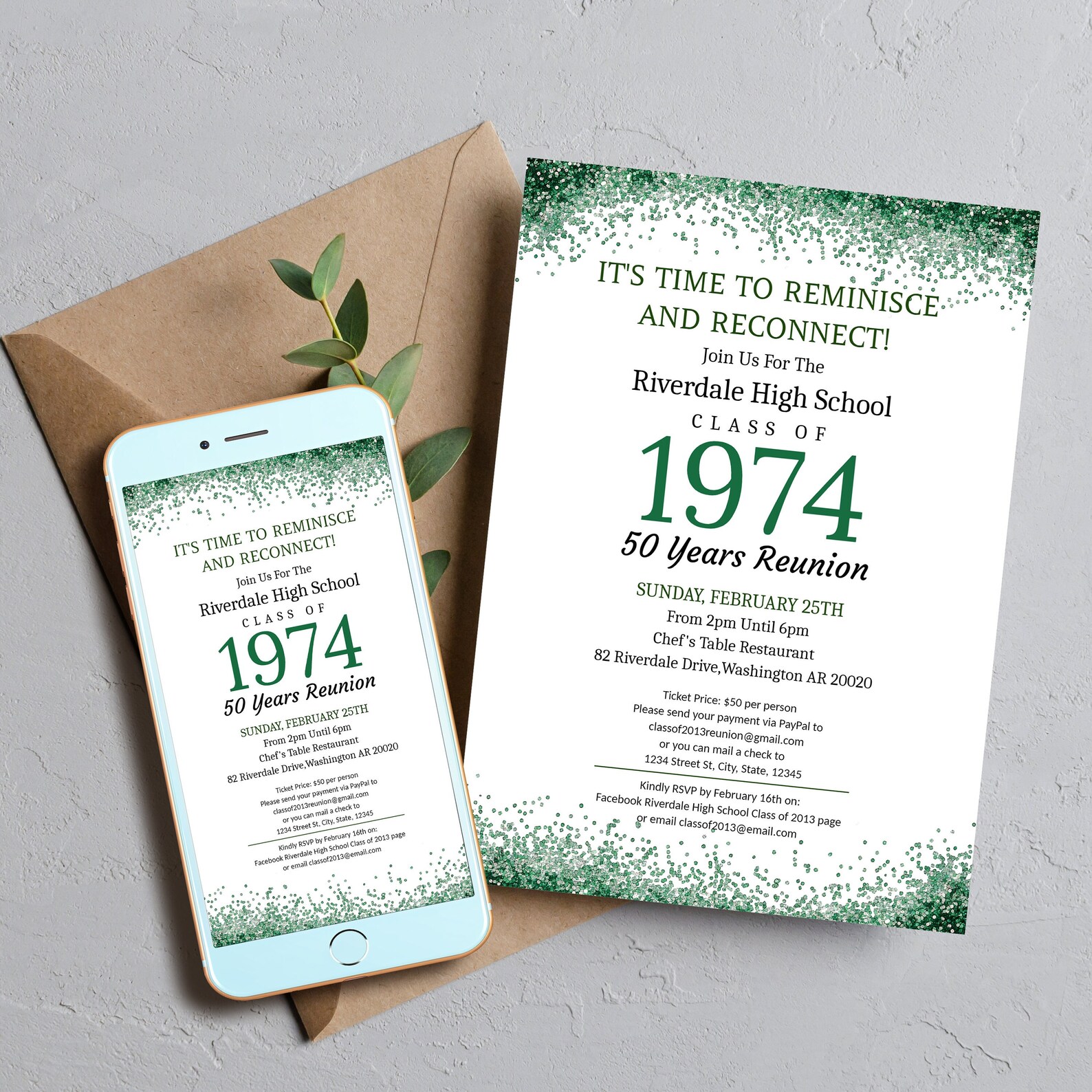 Editable Reunion Invitation Template, High School Reunion Invitation ...