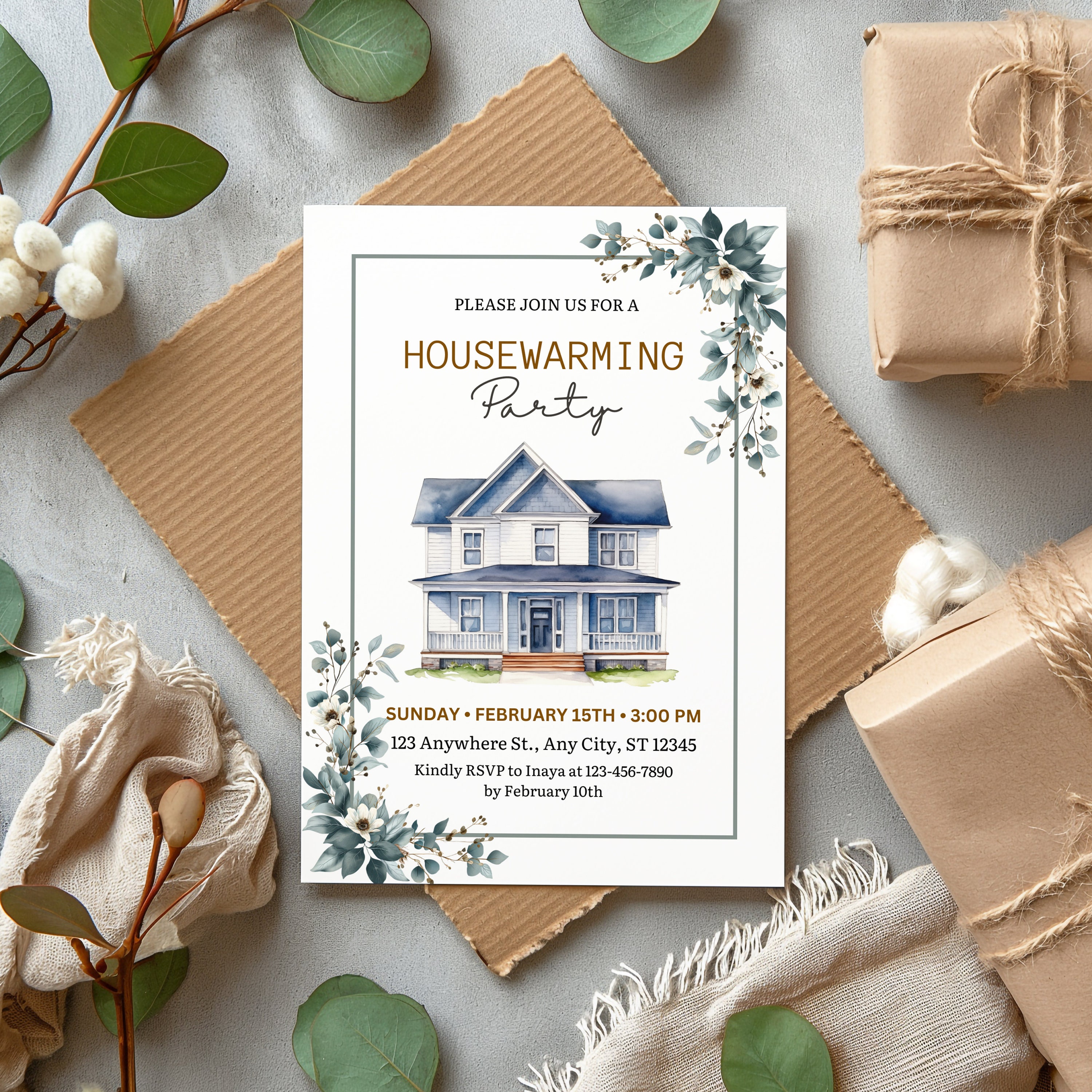 Editable House Warming Invitation Template, New House Party Invitation ...