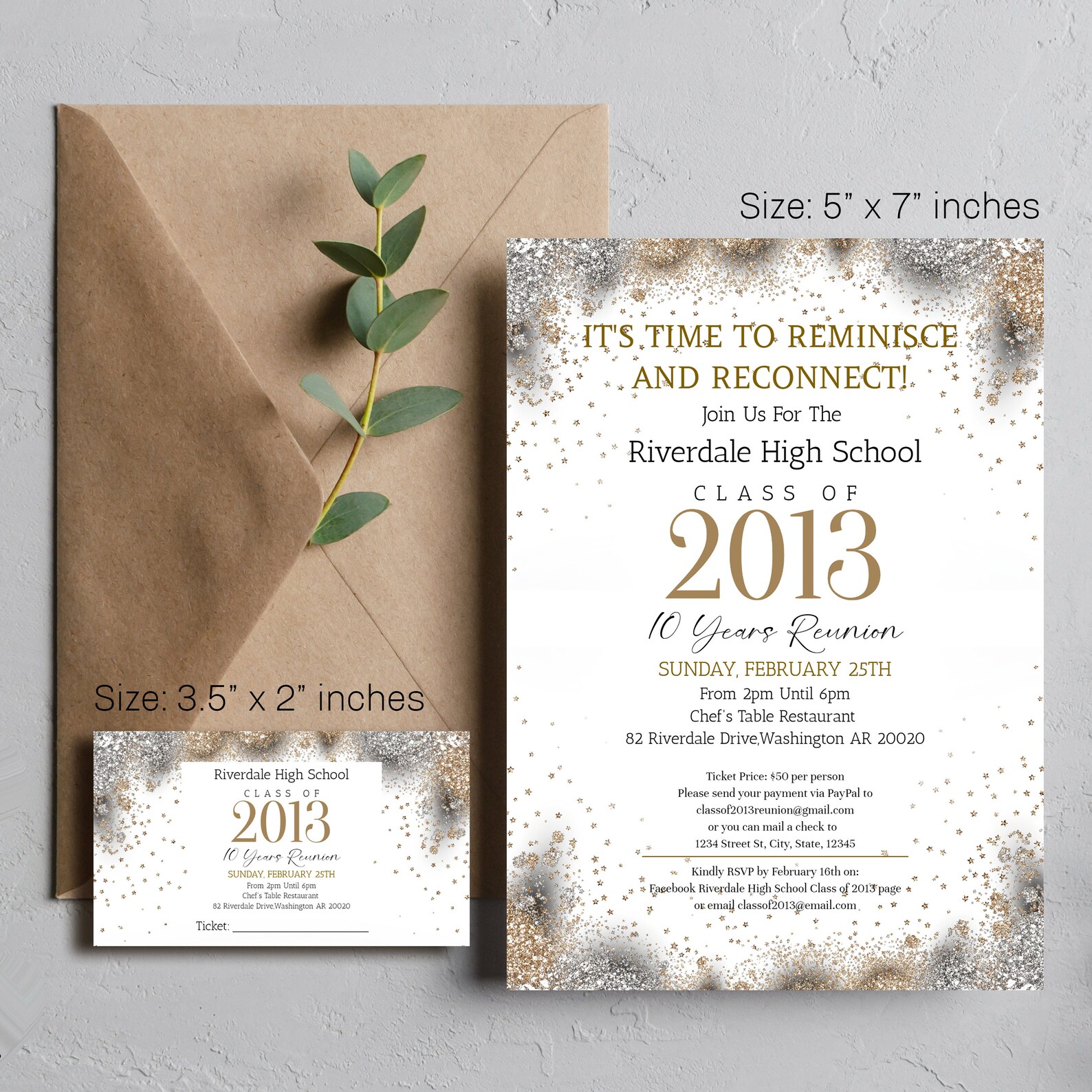 Editable Reunion Invitation Template, High School Reunion Invitation ...