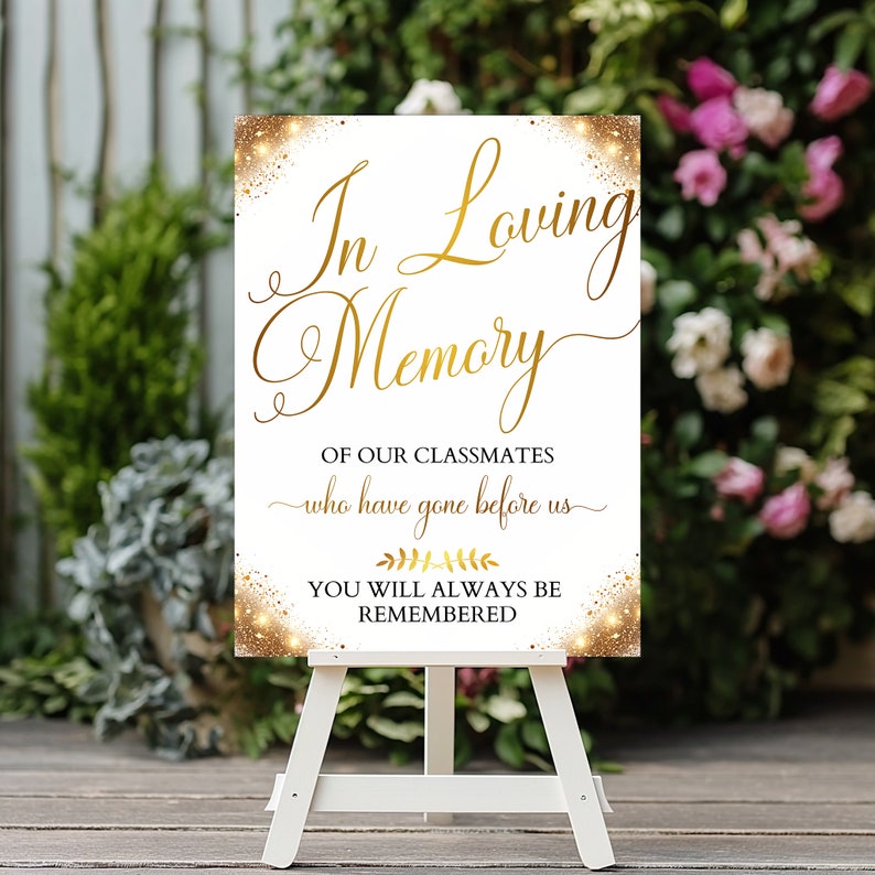 In Loving Memory Sign for Class Reunion, Classmate Memorial for Class ...