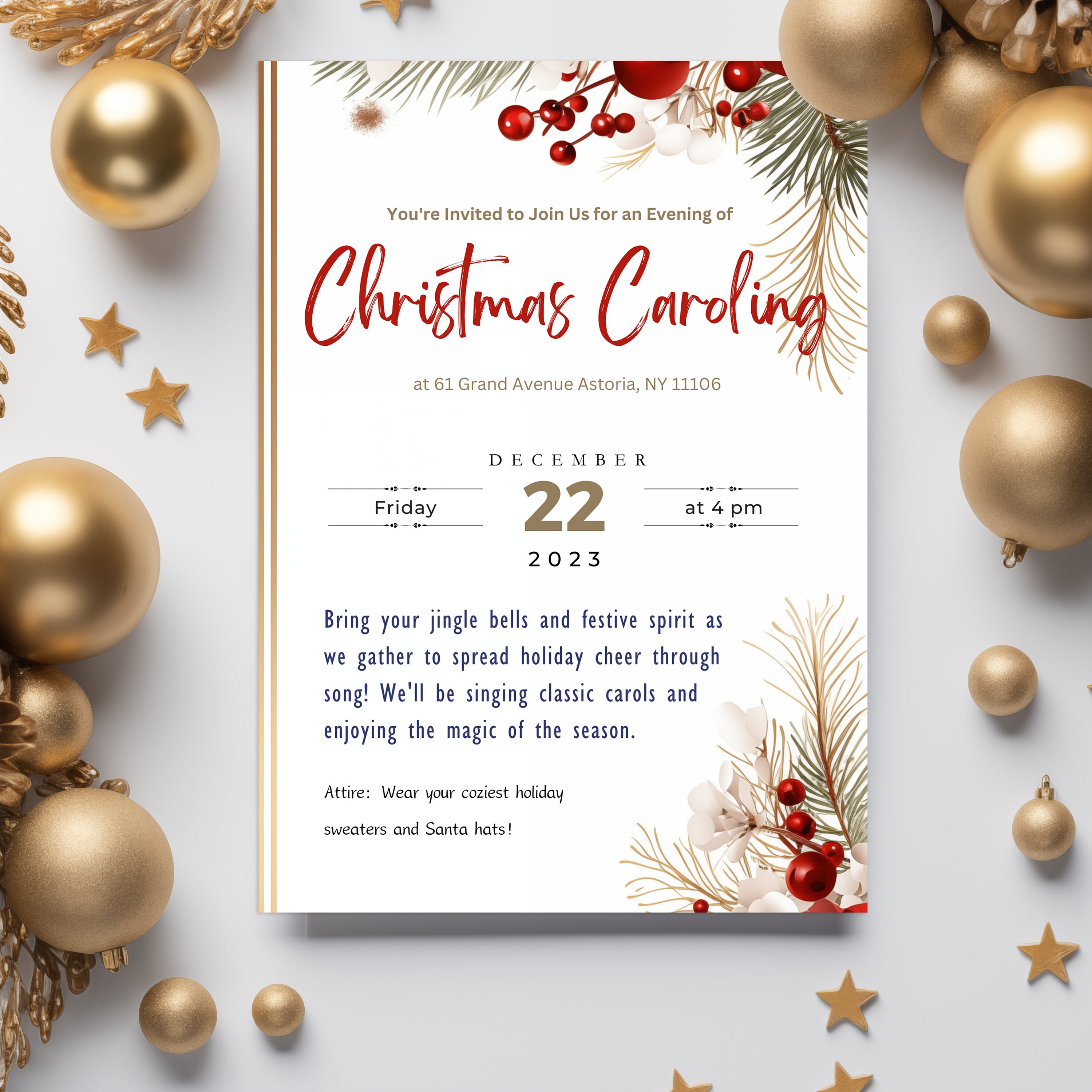Christmas Caroling Invitation Neighborhood Christmas Caroling Invite ...