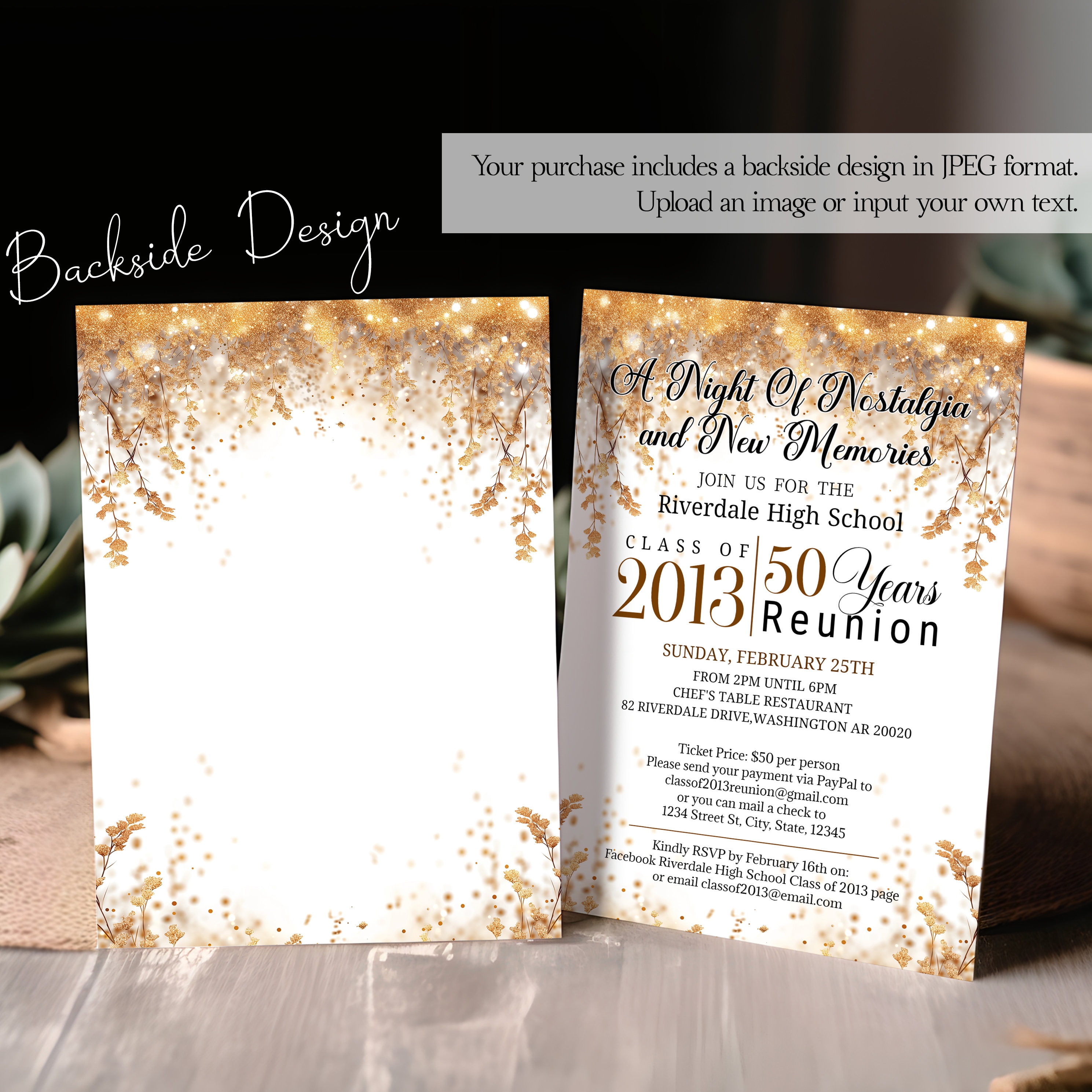 Editable Class Reunion Invitation Template, Digital High School Reunion ...