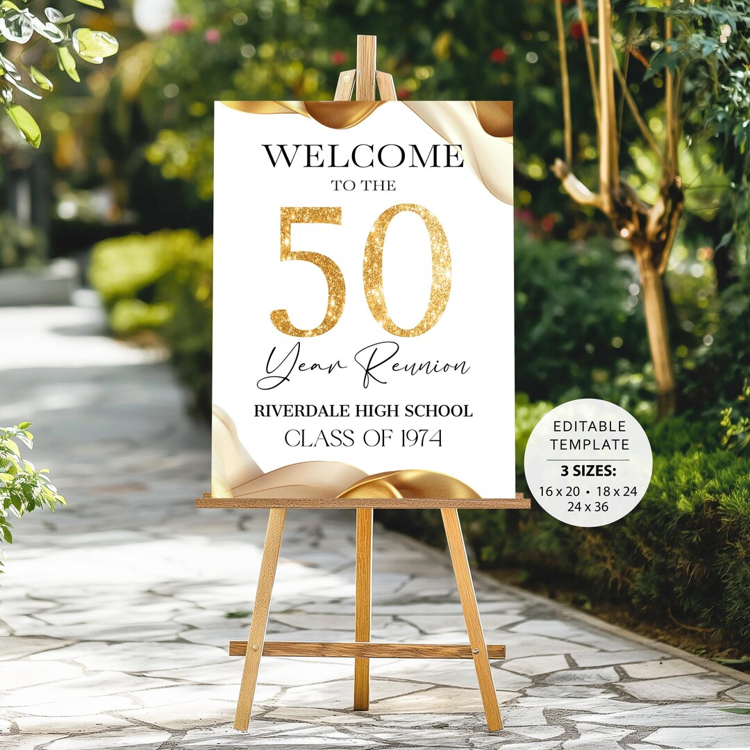 Class Reunion Welcome Sign Template, High School Reunion Welcome Poster ...