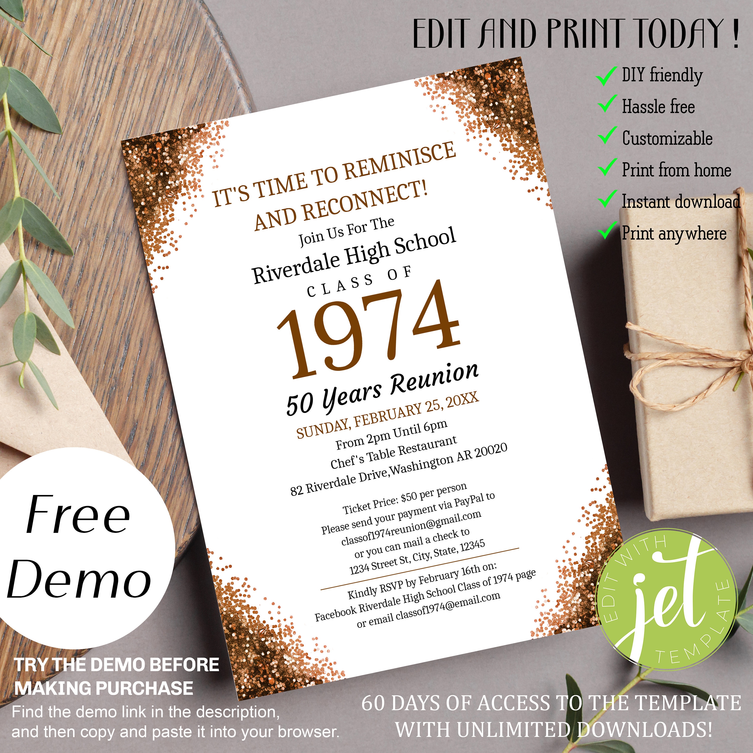 50 Class Reunion Invitation Graphics