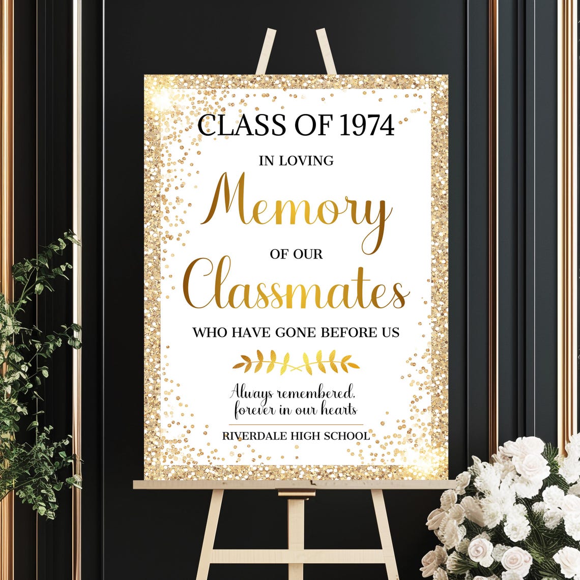 Class Reunion in Loving Memory Sign, Classmate Memorial, Classmate ...