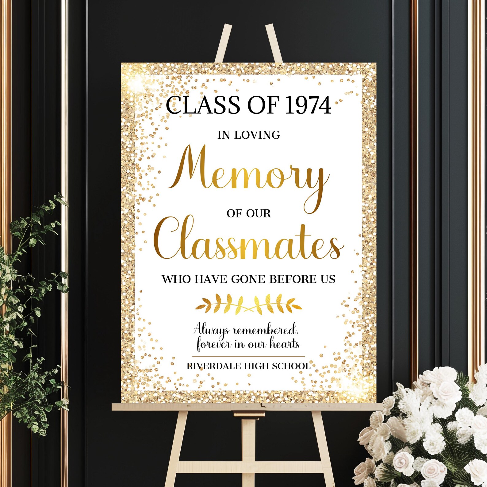 Class Reunion in Loving Memory Sign, Classmate Memorial, Classmate ...