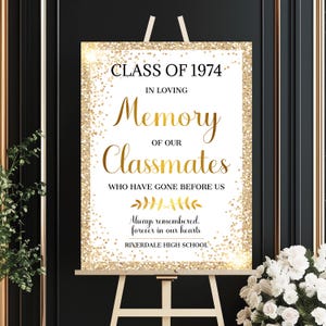 Class Reunion in Loving Memory Sign, Classmate Memorial, Classmate ...