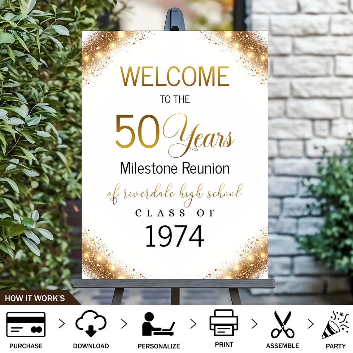 Class Reunion Welcome Sign Personalized, High School Reunion Welcome ...