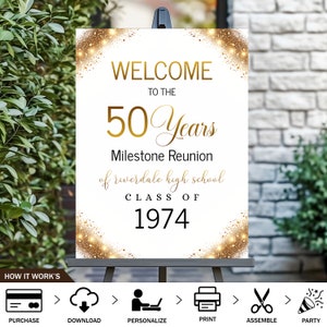 Class Reunion Welcome Sign Personalized, High School Reunion Welcome ...