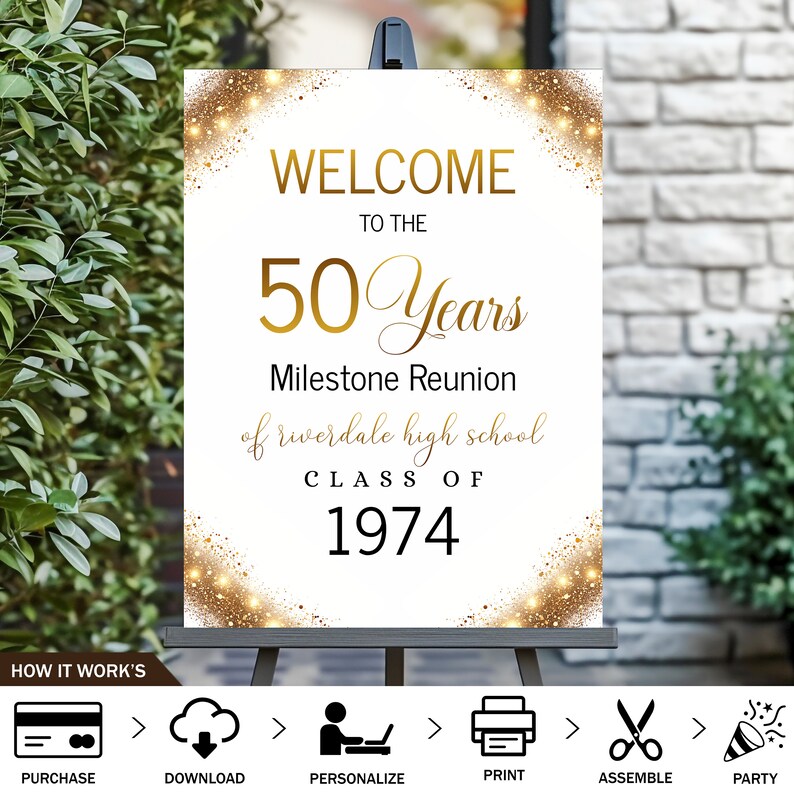 Class Reunion Welcome Sign Personalized, High School Reunion Welcome ...