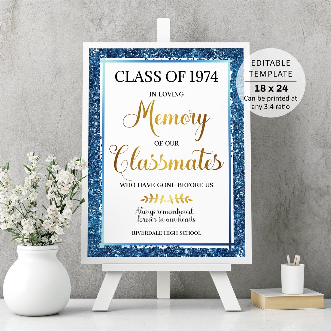 Buy In Loving Memory Sign for Class Reunion, Classmate Memorial for ...