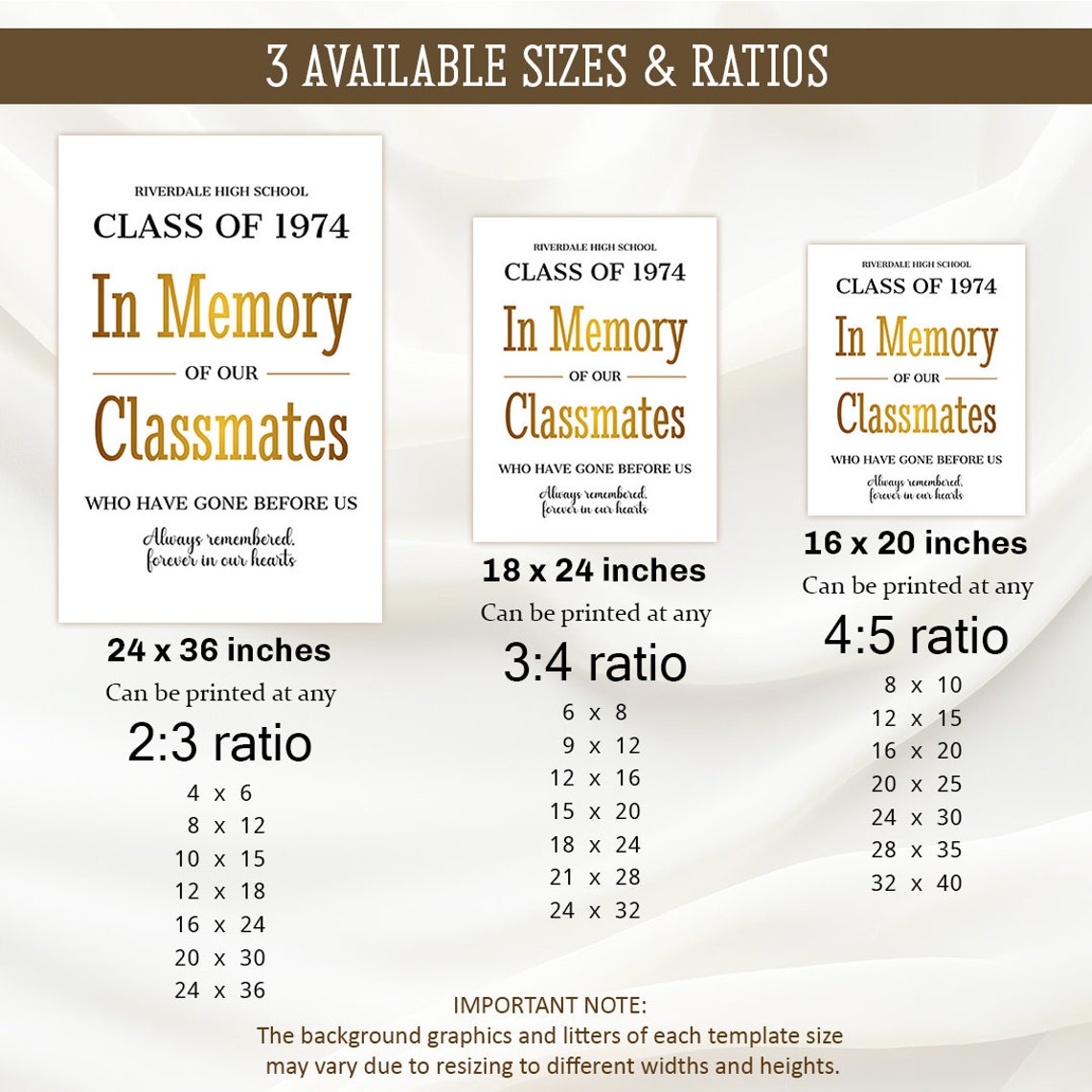 In Memory Sign for Class Reunion, Classmate Memorial for Class Reunion ...