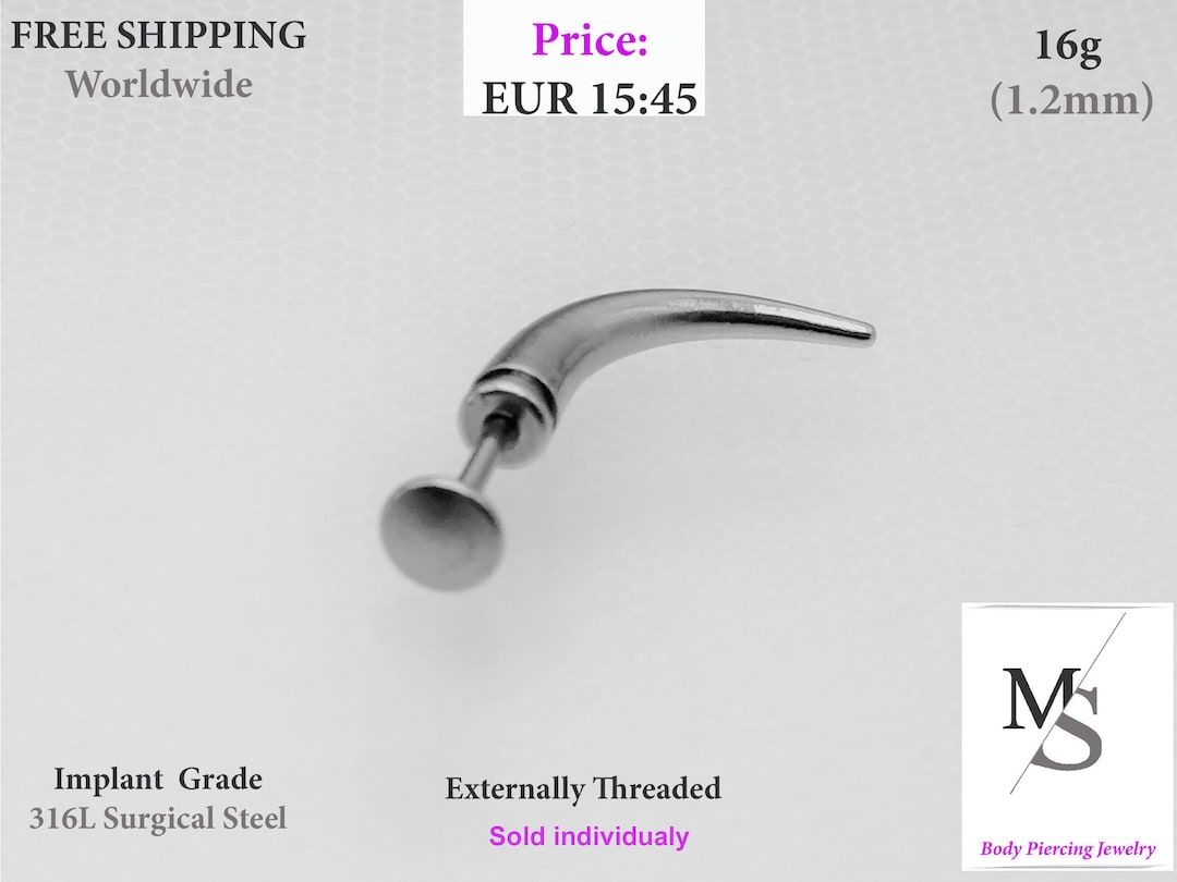 Labret Claw, Curved Spike, Talon, Goatee. Labret, Lips, Piercing, Ear ...