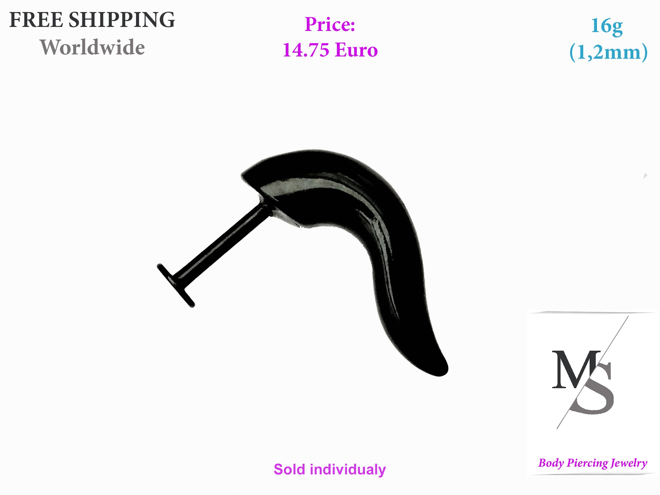 Labret Claw, Curved Spike, Talon, Goatee. Labret, Lips, Piercing, Ear ...