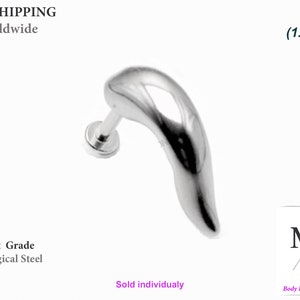 Labret Claw, Curved Spike, Talon, Goatee. Labret, Lips, Piercing, Ear ...