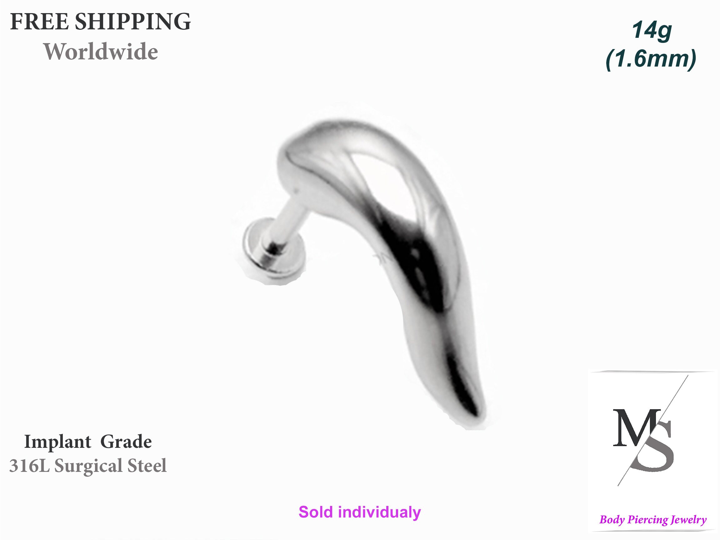 Labret Claw Curved Spike Talon Goatee. Labret Lips - Etsy