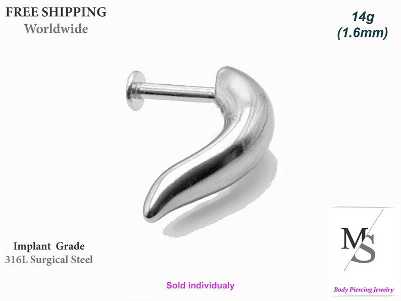Labret Claw Curved Spike Talon Goatee. Labret Lips - Etsy