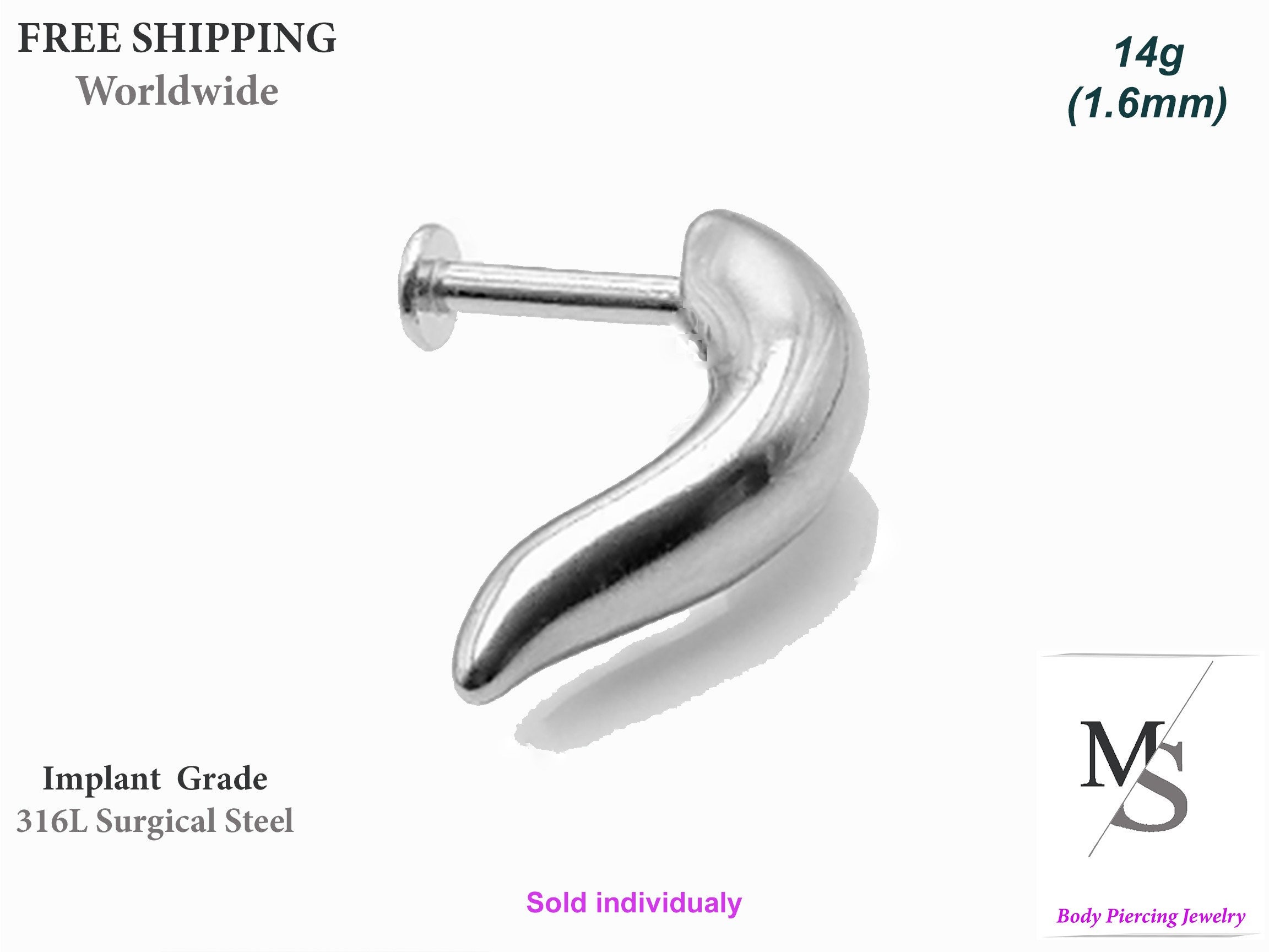 Labret Claw Curved Spike Talon Goatee. Labret Lips - Etsy