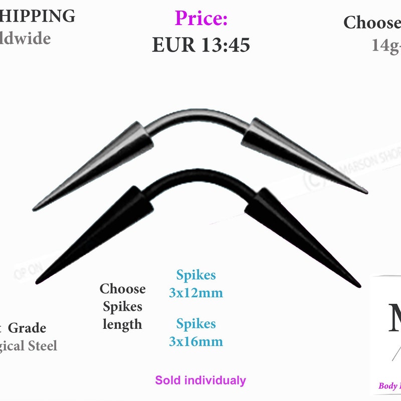 Metal Curved Spikes - Etsy Israel