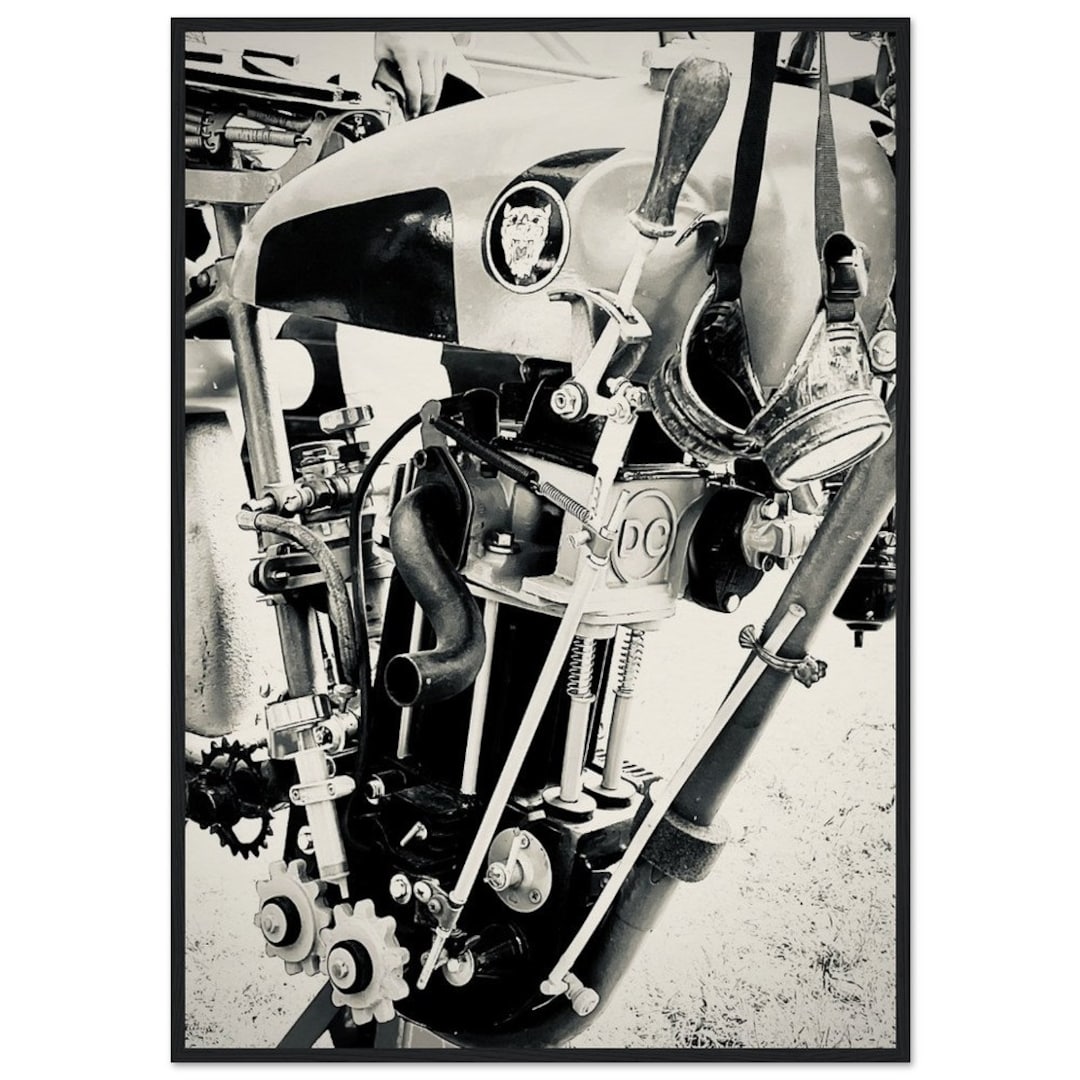 Super Cool Vintage Motorcycle Engine Poster and Framed Prints Museum ...