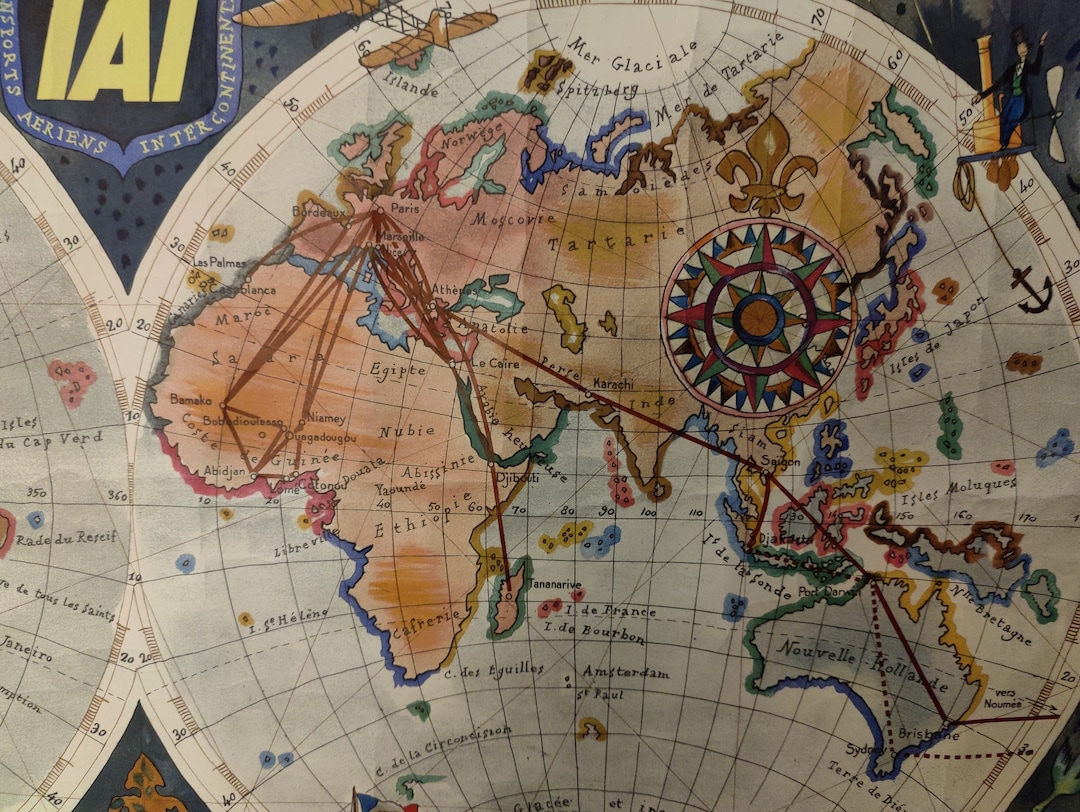 TAI Planisphere Original Vintage Poster by Luc Marie Bayle - Etsy