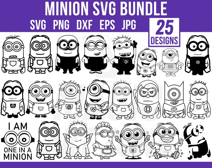Minions Svg, Despicable Me Svg Vinyl Cut File, Svg, Pdf, Jpg, Png, Ai ...