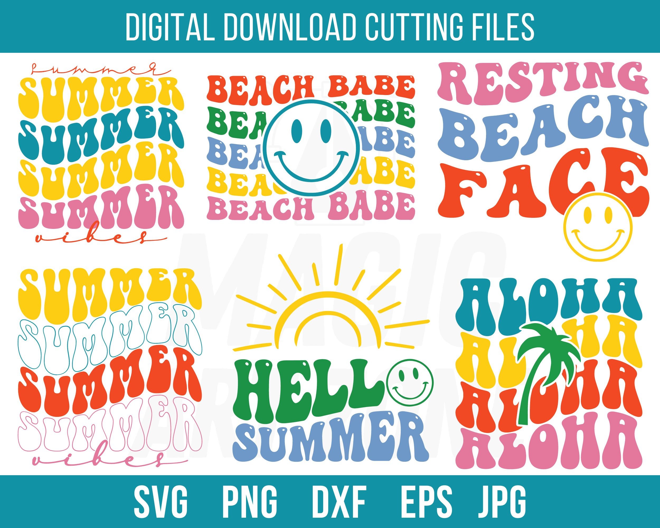 Retro Summer SVG PNG Bundle, Summer SVG, Trendy Summer Shirts Svg ...